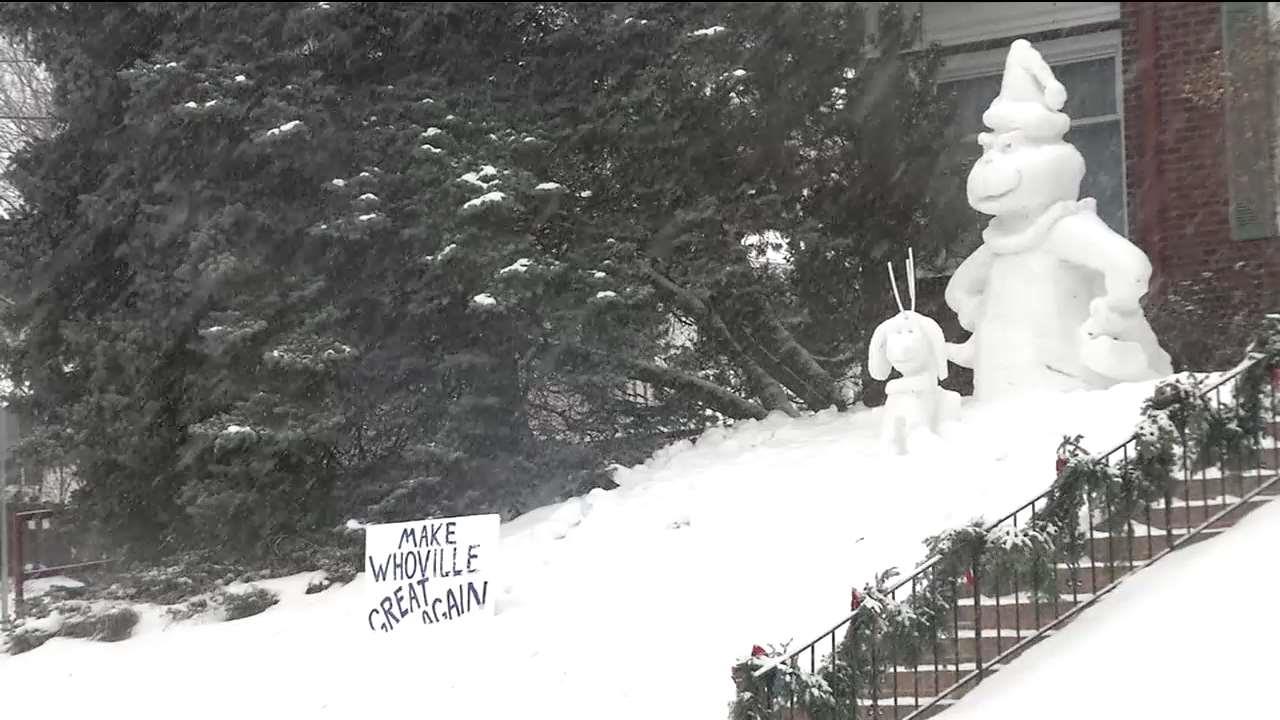 Grinch Snow Sculpture on 21st Avenue East in Duluth - Fox21Online