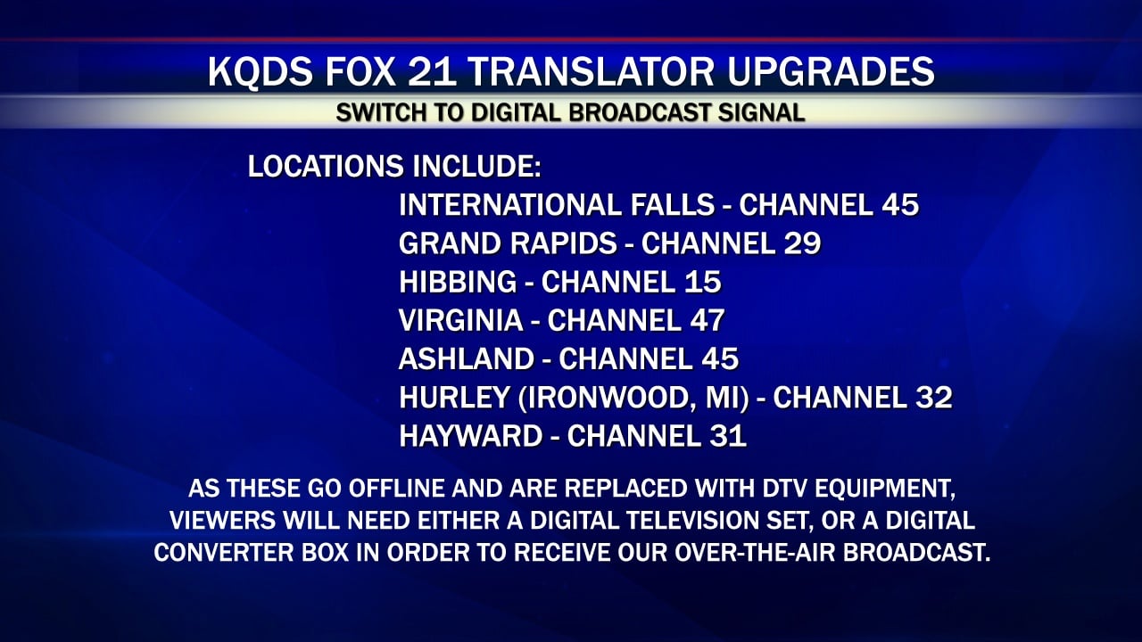 KQDS FOX 21 Translator Upgrades In Progress - Fox21Online