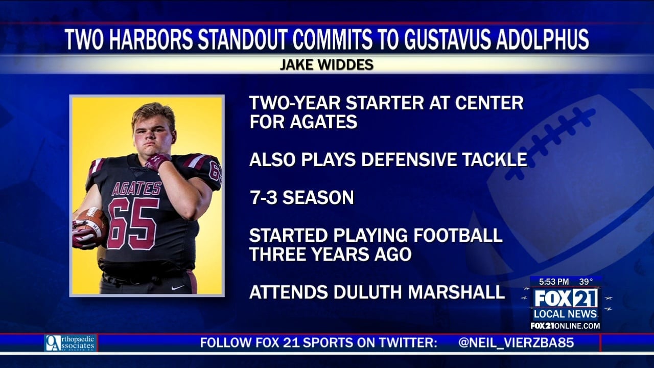 Two Harbors Center Jake Widdes to Play College Football at Gustavus ...