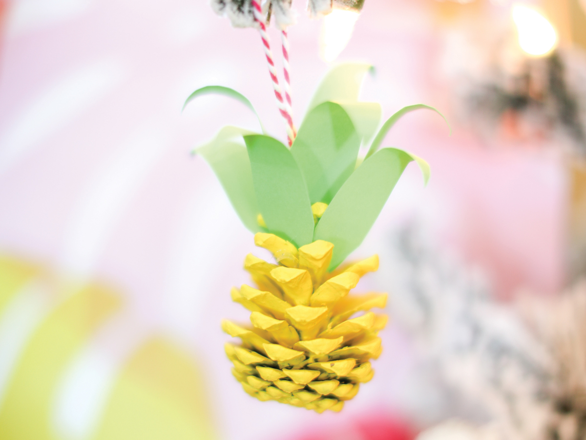 Make It With the Family: Pineapple Pine Cone Ornaments