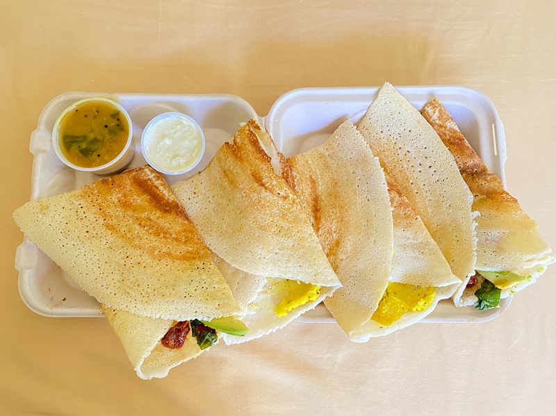 A Savory Indian Crepe at Ganesh Dosa in Kaka‘ako Can Soothe the Mind