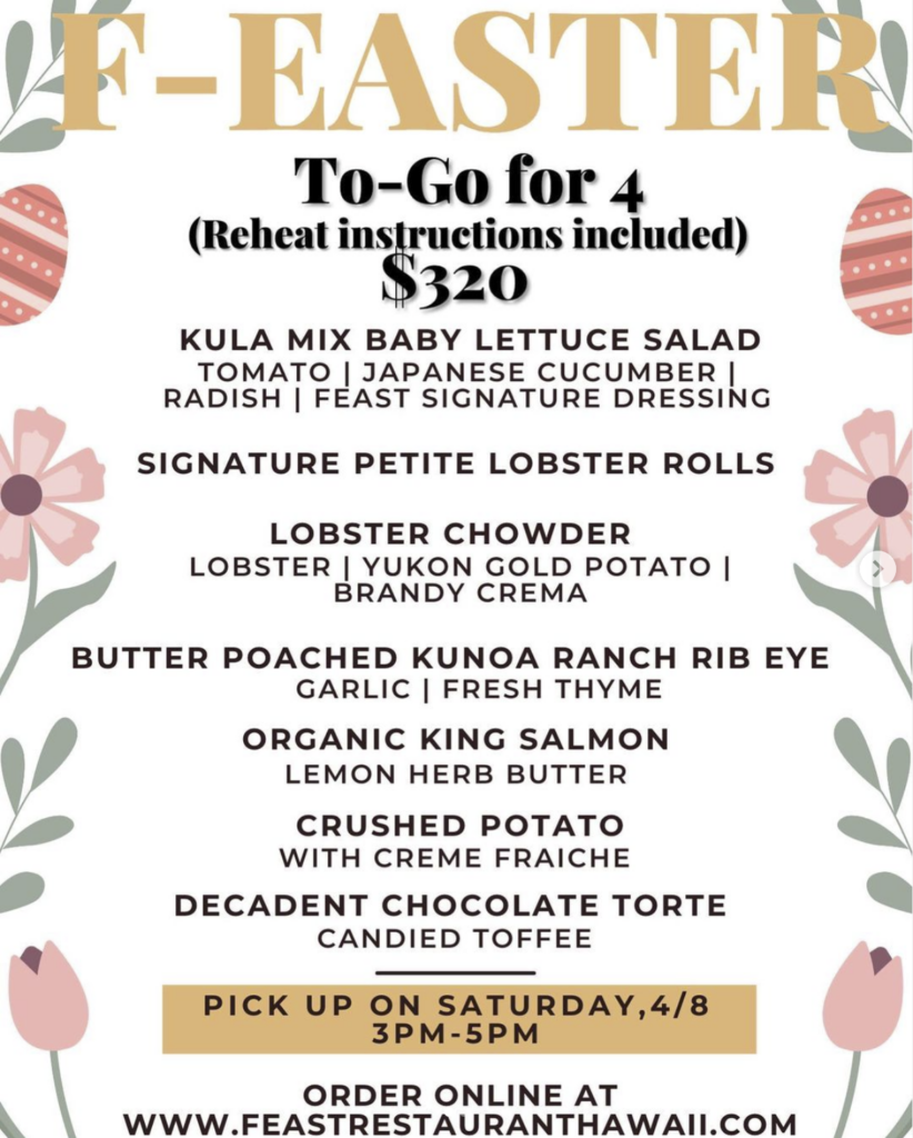 Easter 2023 Menus at O‘ahu Restaurants and Bakeries