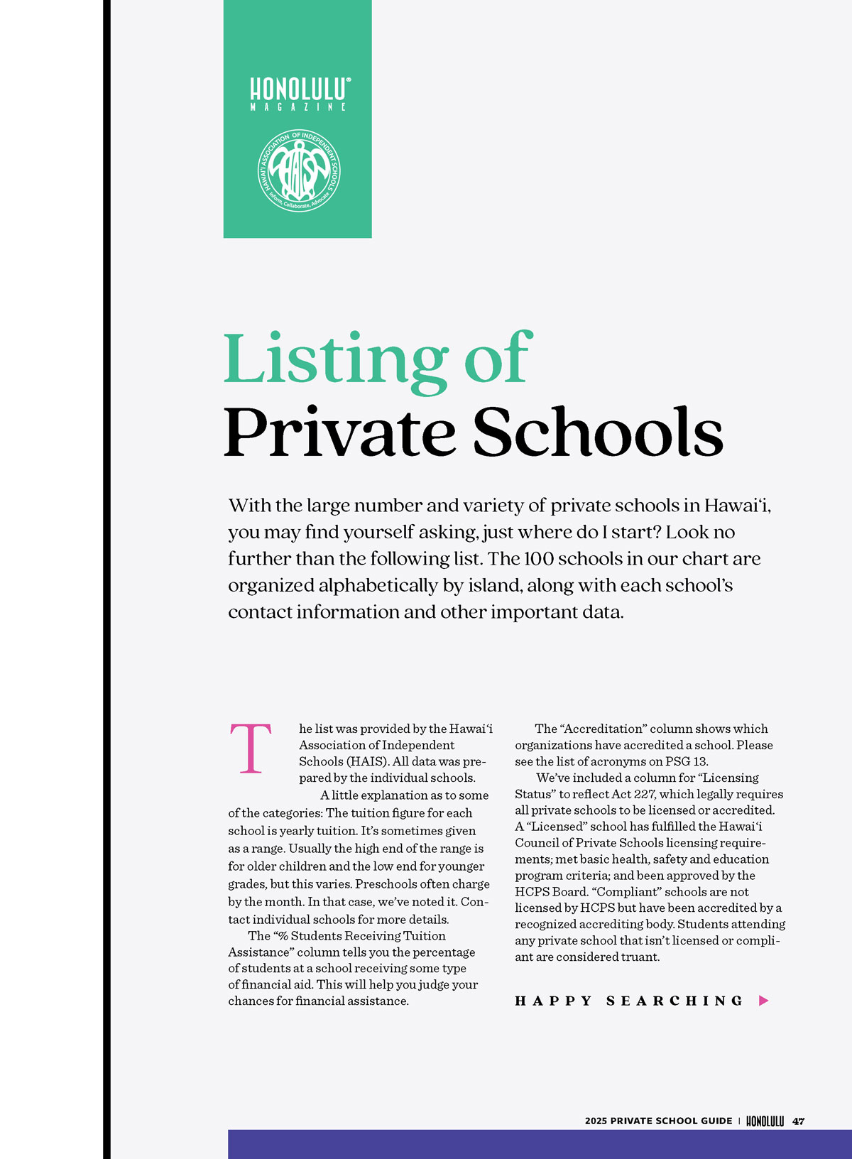 2025 Private School Guide: Listing of Private Schools