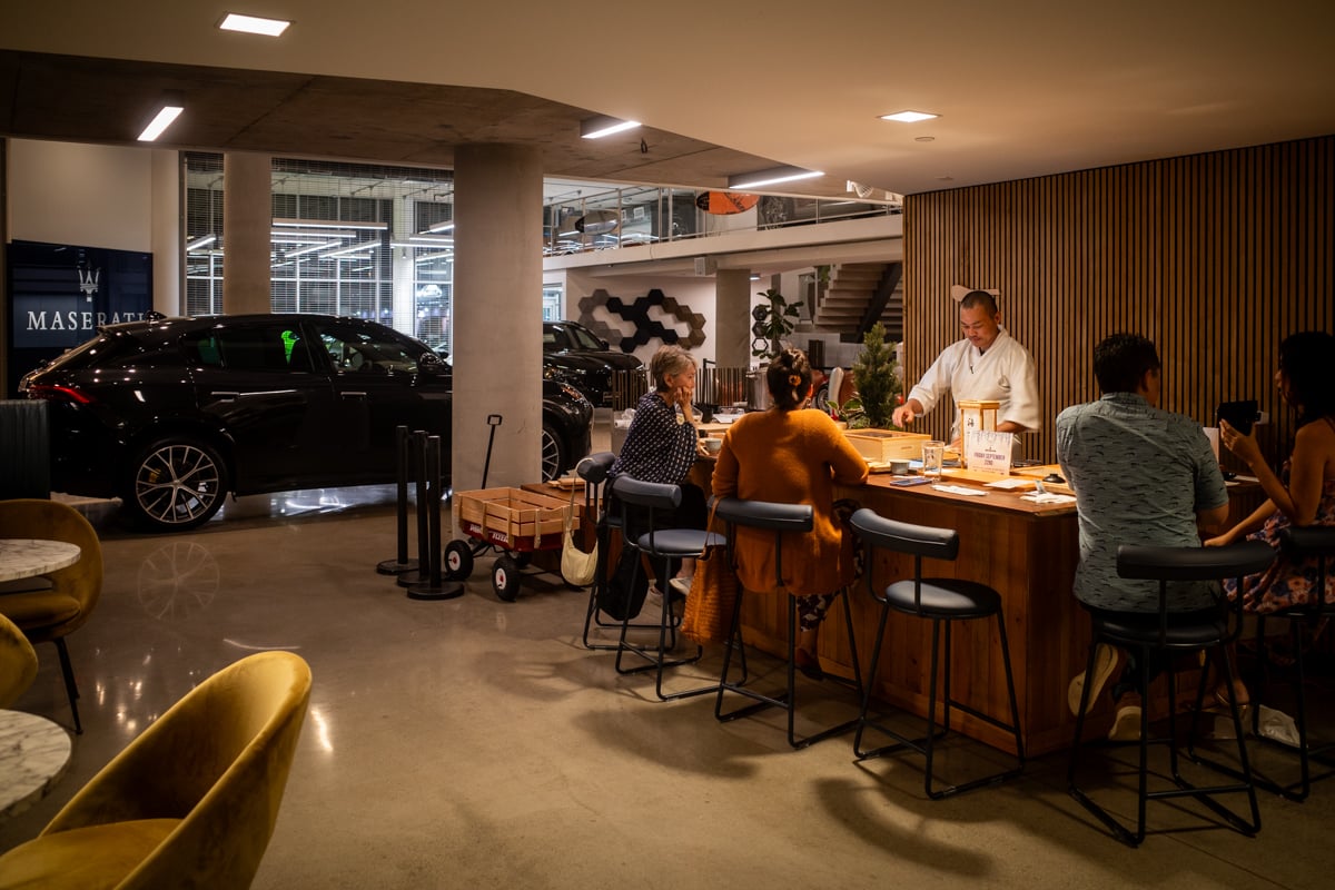 Amaterasu, the City’s Newest Sushi Omakase, Is in a Car Showroom