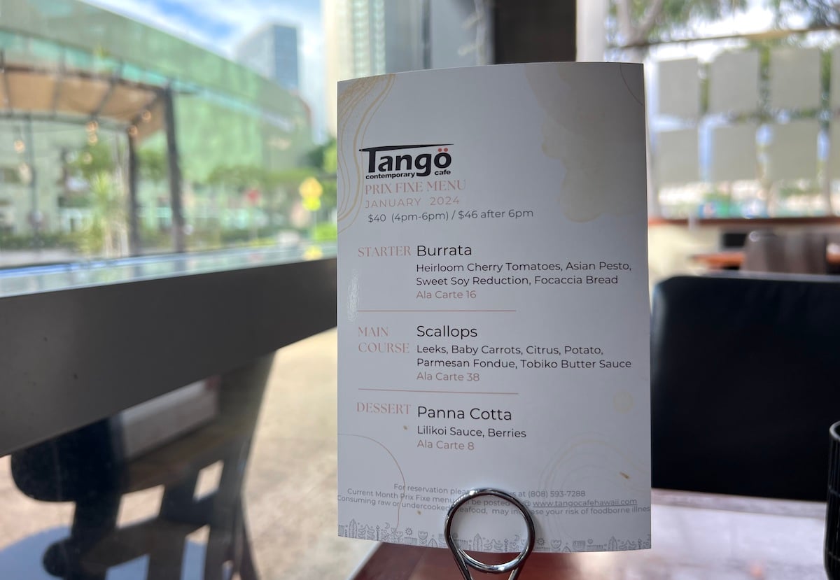Tango’s $40 Three-Course Dinner Is an Early Bird’s Dream