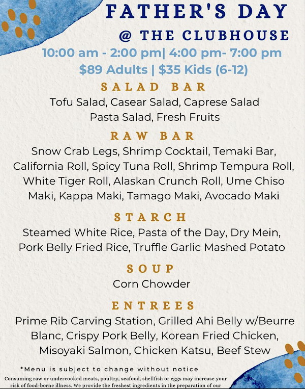 Dine-In and Takeout Menus for Father’s Day on O‘ahu