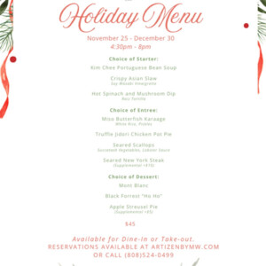 Christmas and New Year’s Special Menus at O‘ahu Eateries