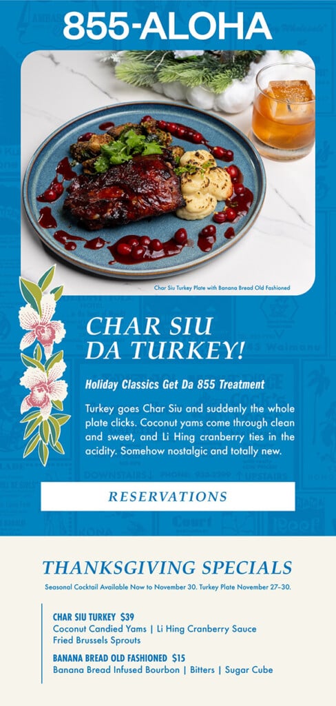Here’s Part 2: More Thanksgiving Menus from Restaurants Around O‘ahu
