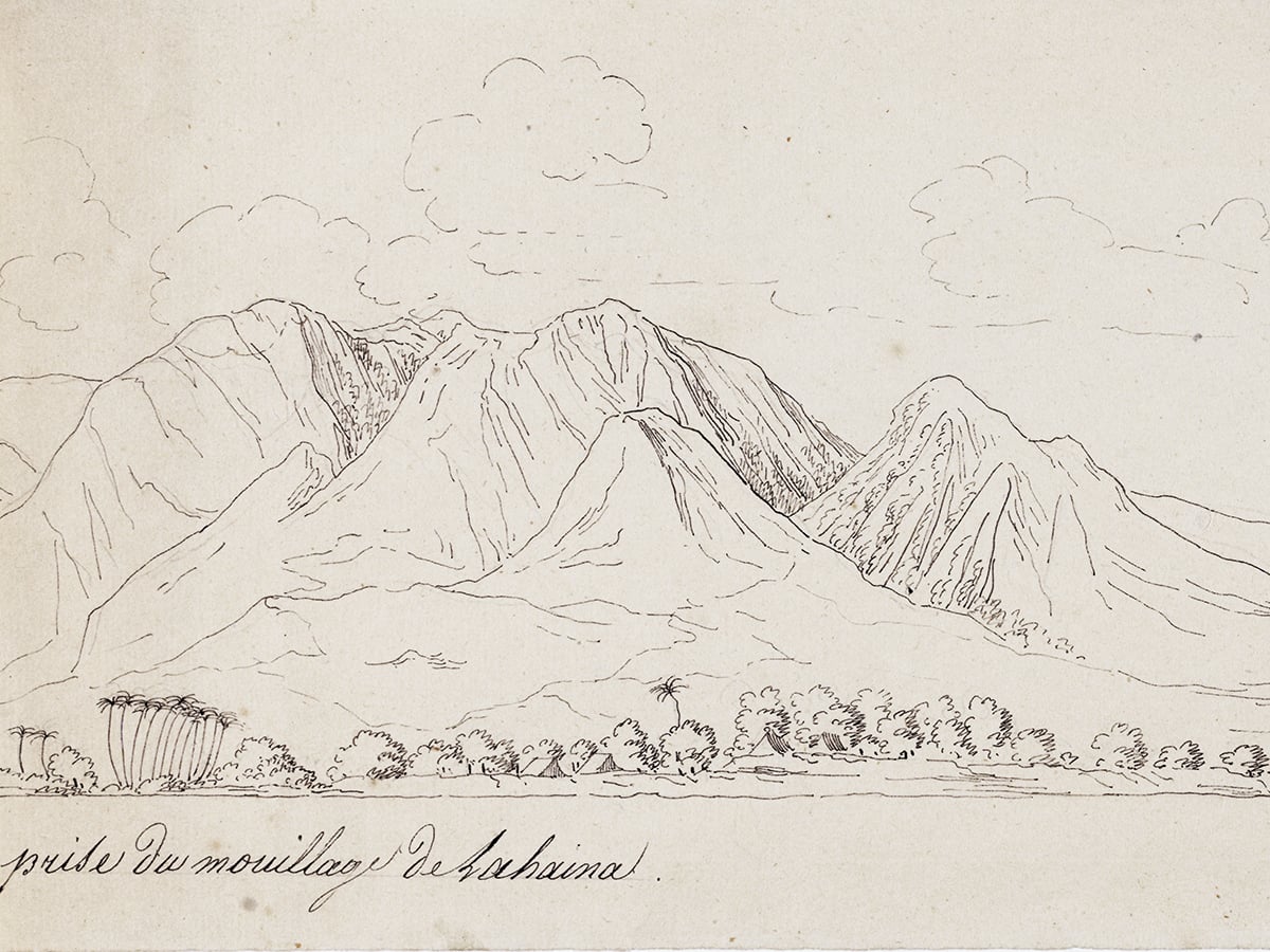 Jacques Arago’s Sketch from 1819 of Lahaina in Maui Makes its Return to ...