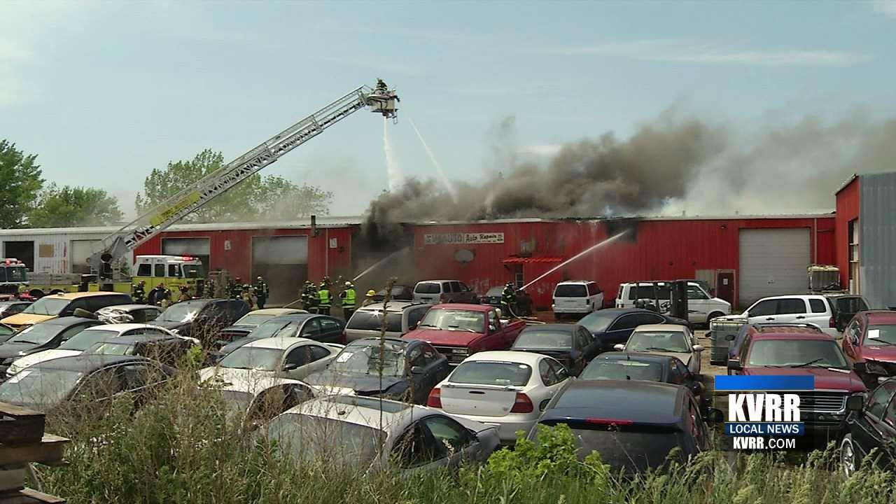 West Fargo Firefighters Battle Auto Shop Blaze in 90-Degree Temps ...