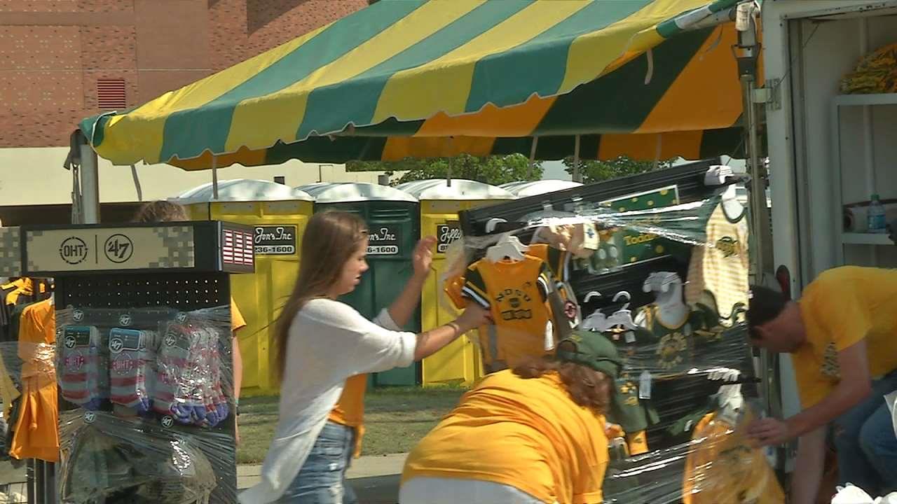 Bison Fans Celebrate First Home Football Game of the Year