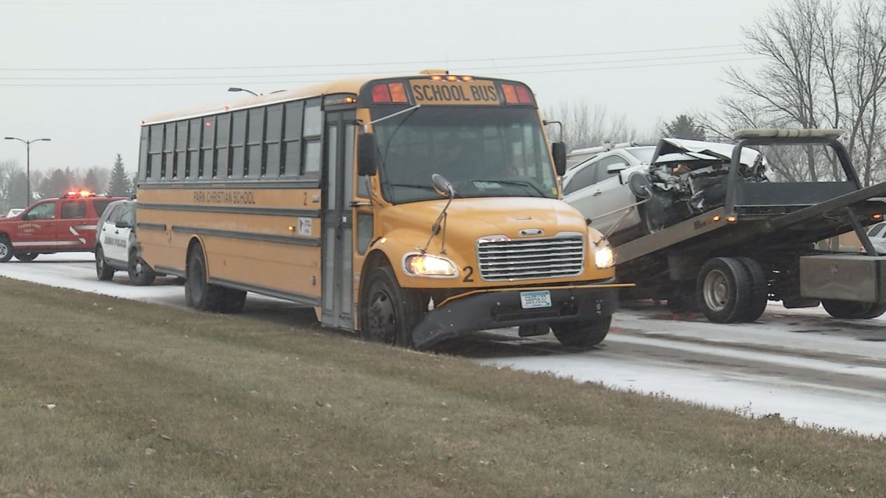 Slick Roads May Be to Blame for Crash with School Bus in South Fargo