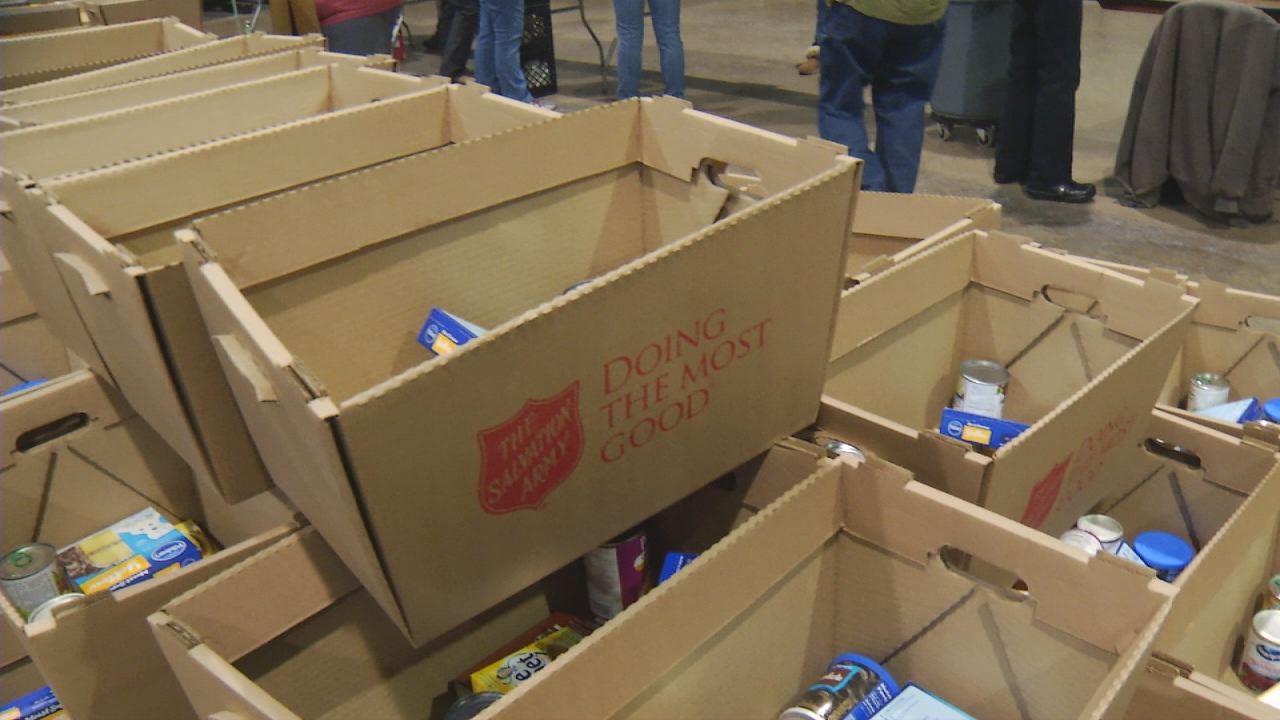 The Salvation Army Distributes Christmas Food Boxes to Those in Need ...