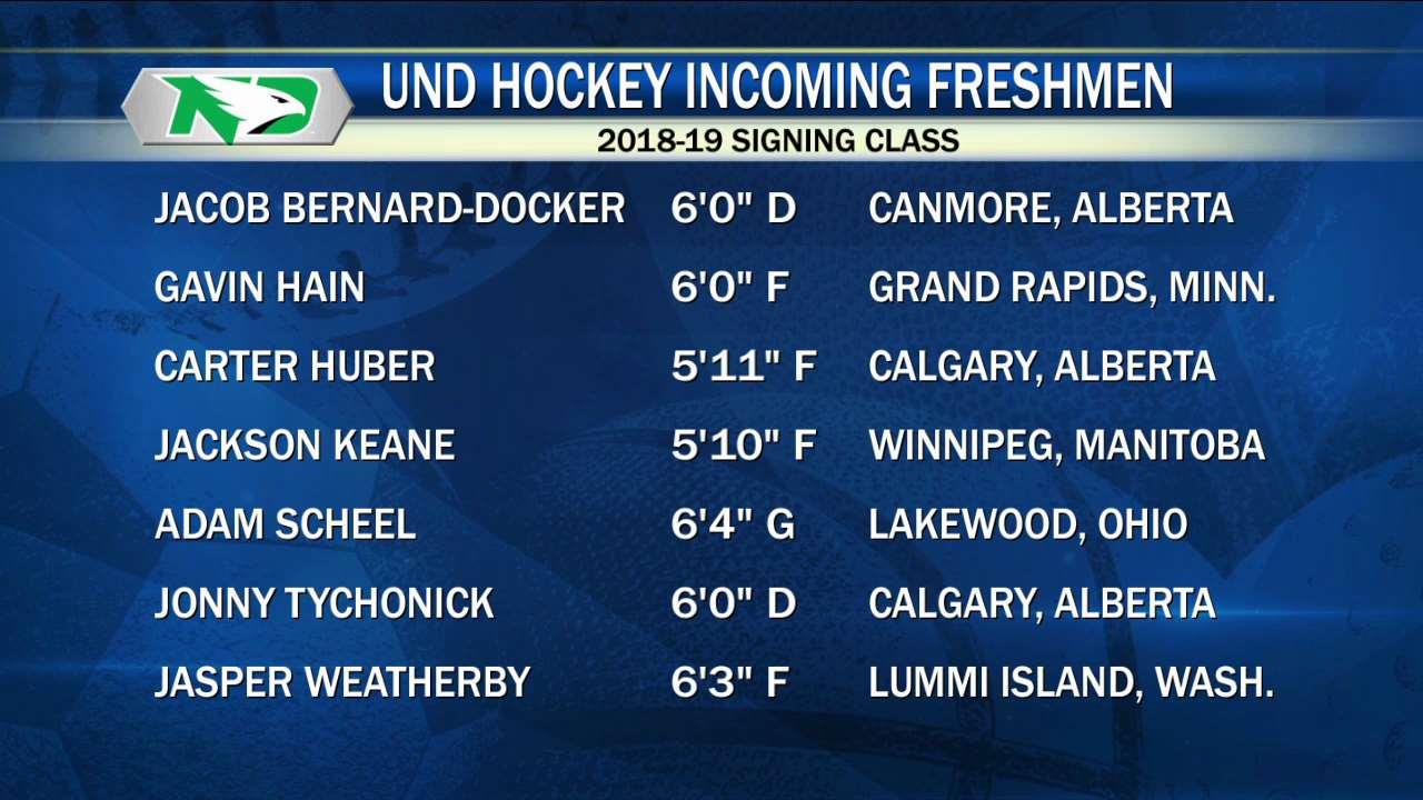 UND Hockey Announces 2018-19 Freshmen Class - KVRR Local News
