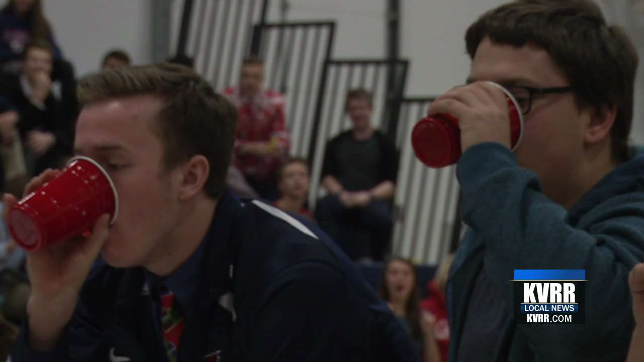 14 Brave Students Compete in Eggnog Chugging Contest