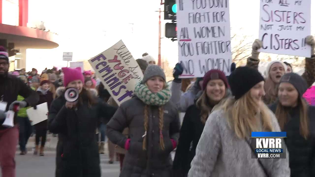 Hundreds of Marchers Brave the Cold for F-M Women's March