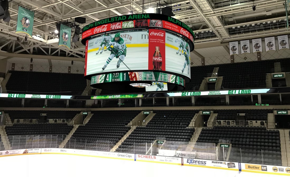 Engelstad Arena to Unveil New Scoreboard Built by Daktronics - KVRR ...