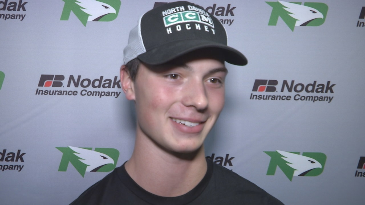 Former Moorhead Spud Ethan Frisch Adjusting to College Hockey at UND ...