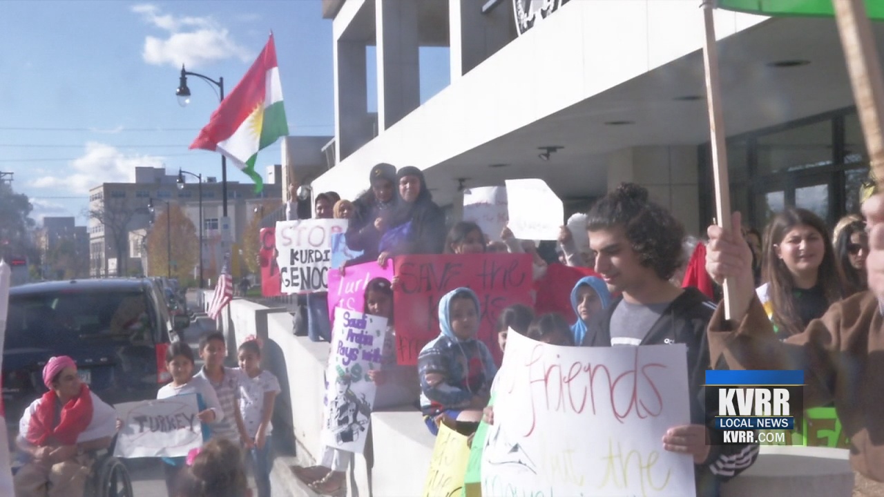Kurdish Americans Protest In Downtown Fargo - KVRR Local News