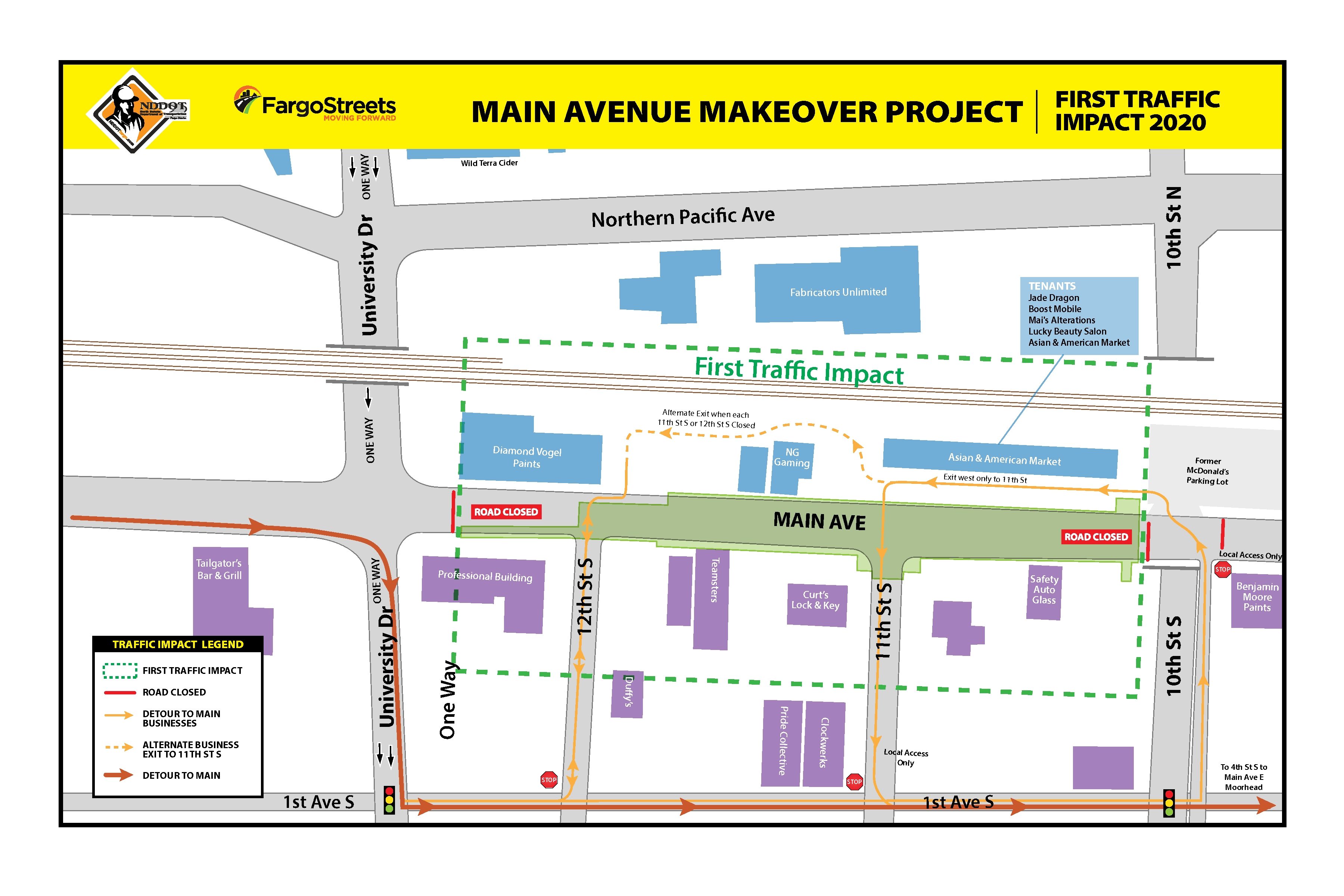 Road Construction Begins Monday on Main Avenue in Downtown Fargo - KVRR ...
