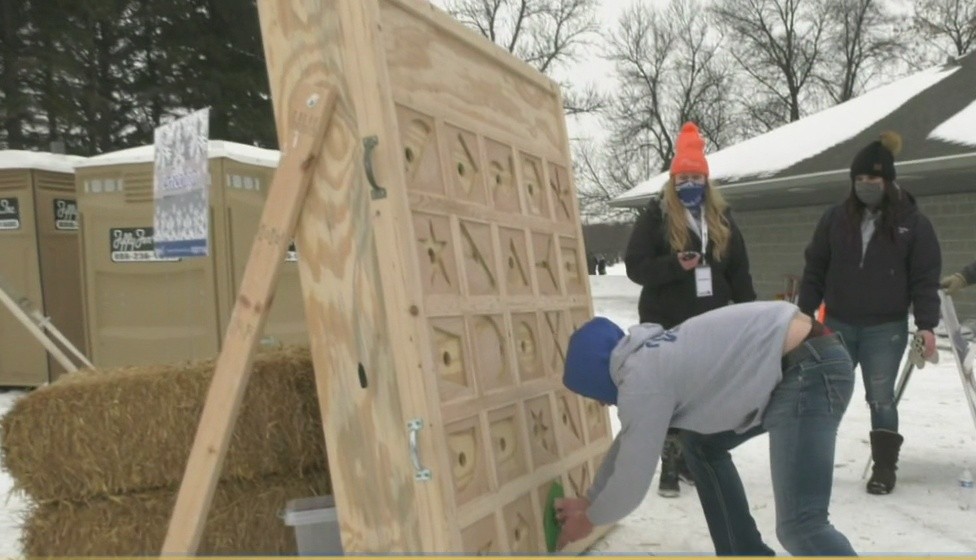 Local Businesses compete in team building exercises during Frostival ...