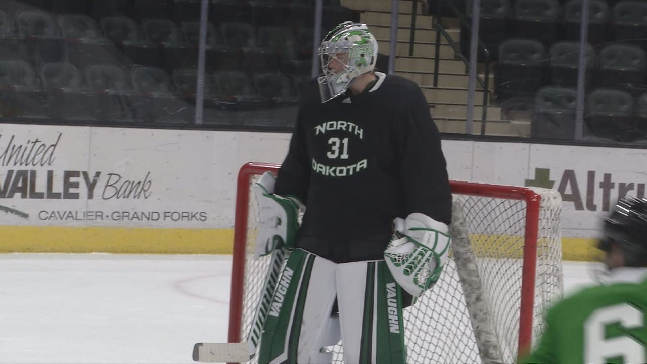 Scheel Continues Successful Season in Net for UND Hockey - KVRR Local News
