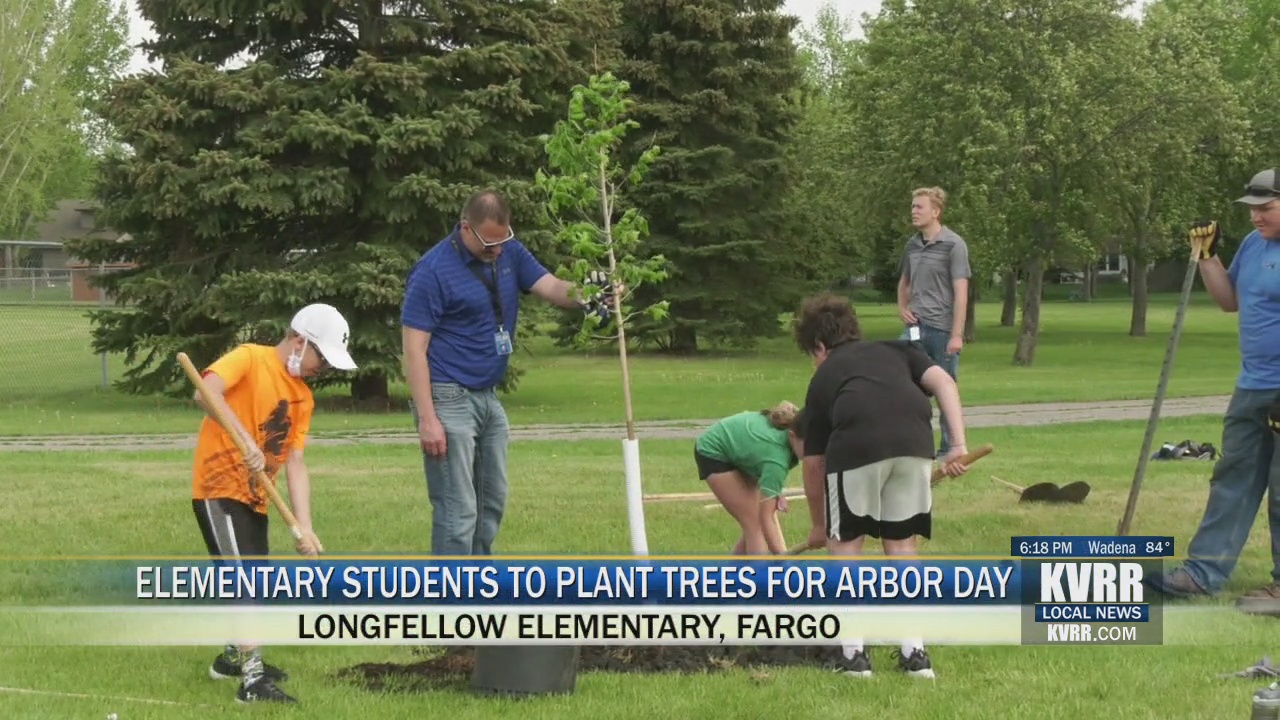 Longfellow Elementary Students Plant Trees for Arbor Day - KVRR Local News