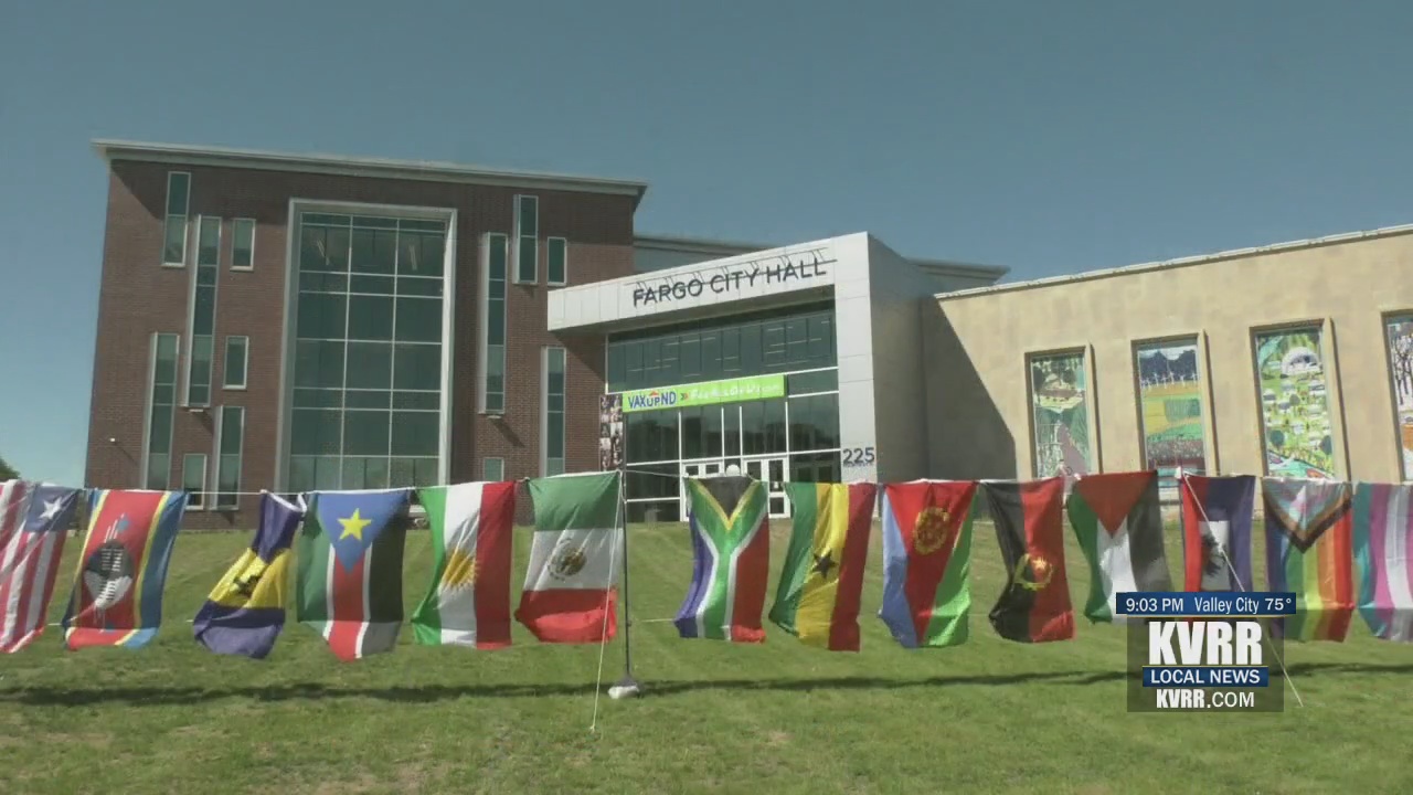 Groups display flags at Fargo City Hall to showcase diversity - KVRR ...