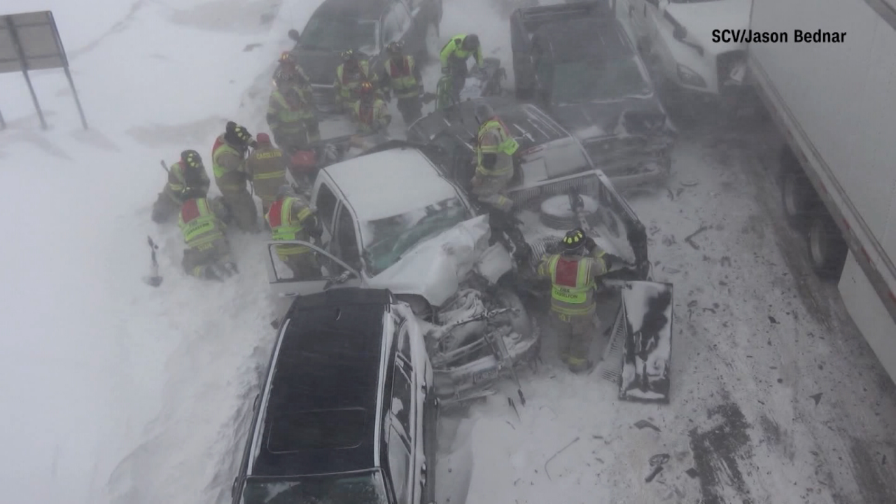 Watch: Firefighters rescue victims after multi-vehicle pileup near Mapleton - KVRR Local News