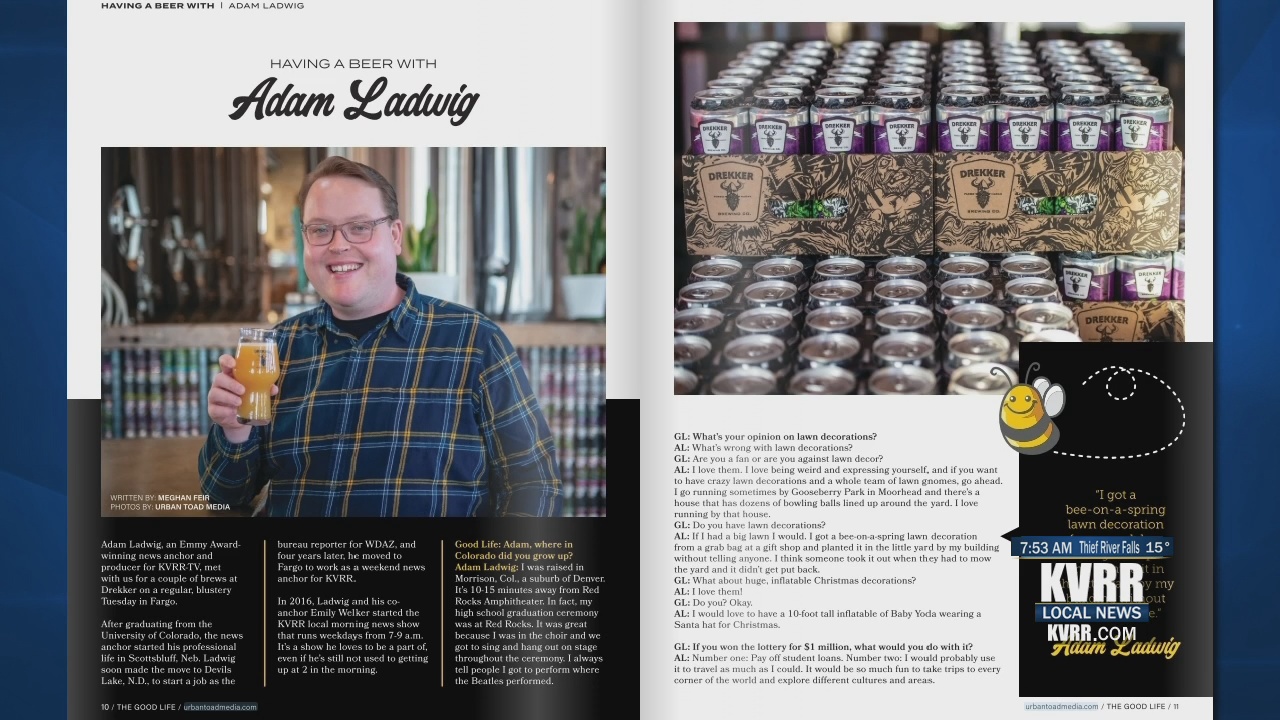 KVRR's Adam Ladwig Featured in "The Good Life" Magazine - KVRR Local News