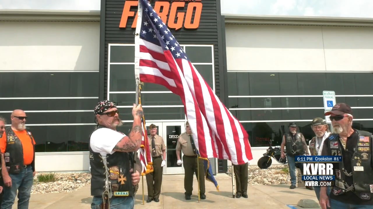 American flag touring 50 states stops in West Fargo - KVRR Local News