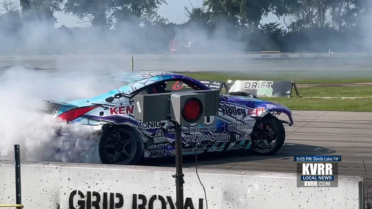 ND Drift burning rubber on the track - KVRR Local News