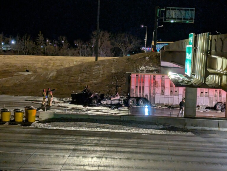 Two semis involved in fiery crash in Fargo - KVRR Local News