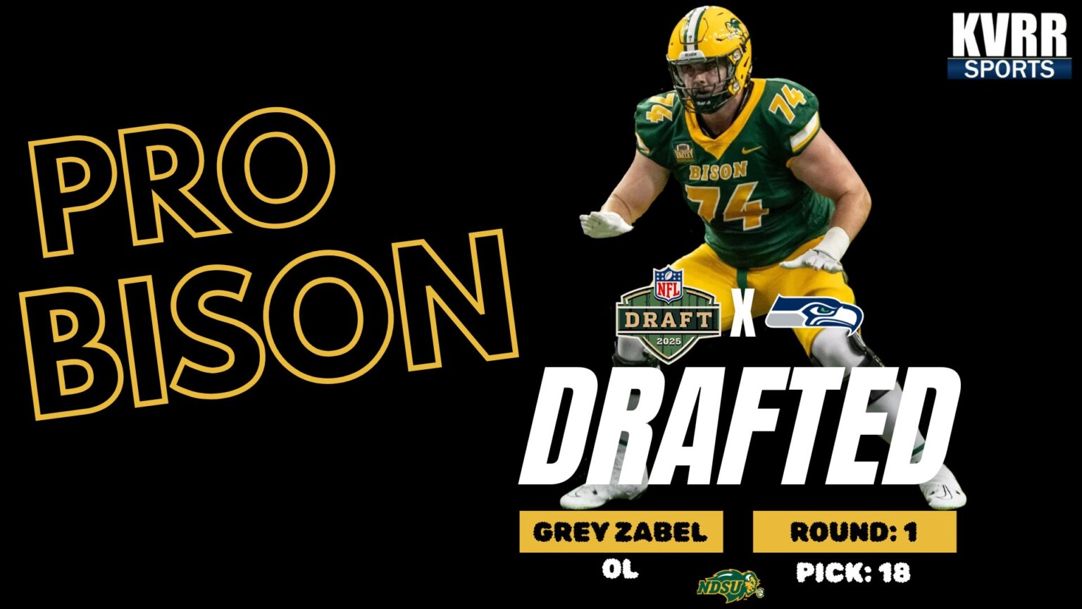 #ProBison: Grey Zabel Selected 18th Overall by the Seattle Seahawks in ...
