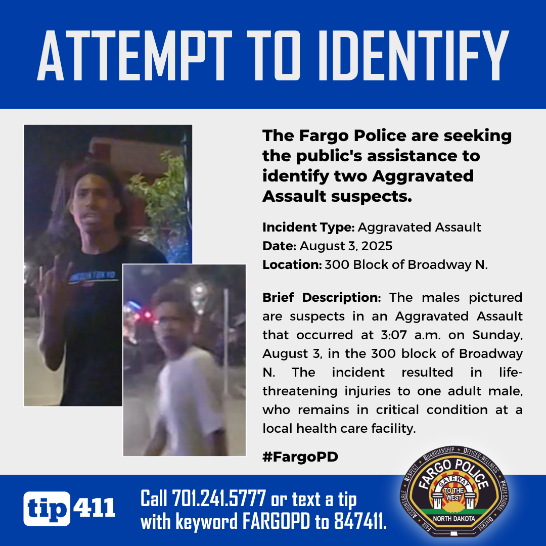 Fargo police looking for two suspects in another downtown assault ...