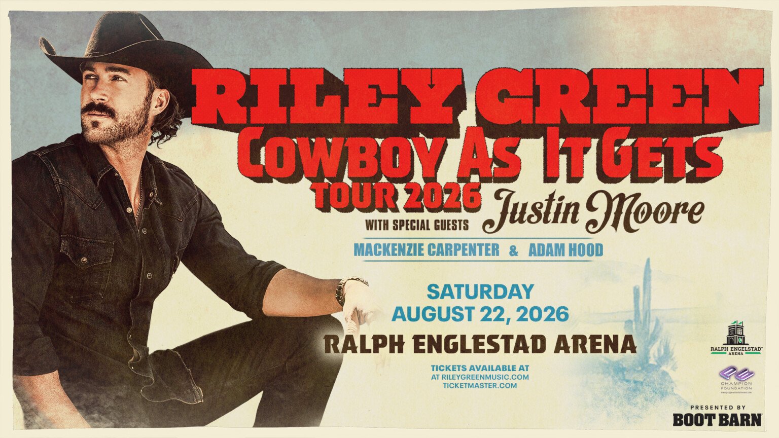 Concert Series: "Cowboy As It Gets Tour" starring Riley Green coming to ...