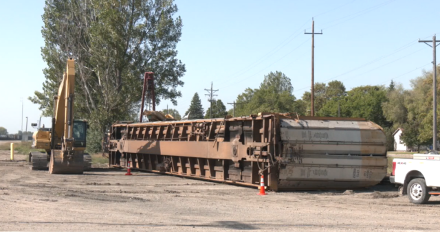 Crews cleanup after 14 train cars derail overnight in Dilworth, MN ...