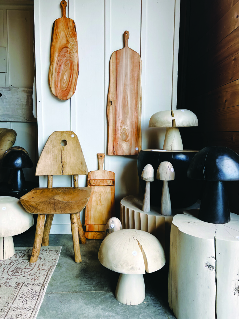 A Couple's Love of Modern Design Inspires a Mushrooming Log Furniture ...