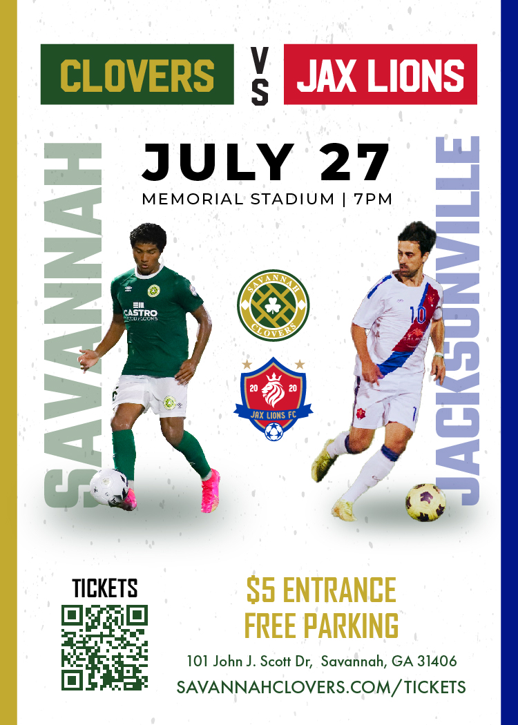 Savannah Clovers FC Announces Exhibition Match Against Jax Lions FC ...