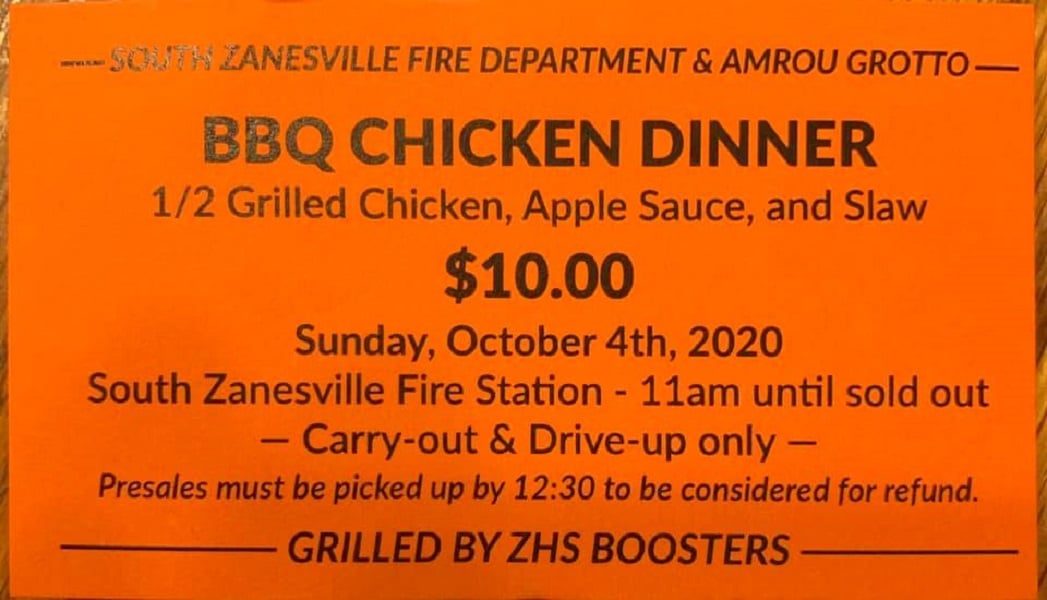 South Zanesville Fire Department Teams Up With Amrou Grotto for Chicken Dinner BBQ Fundraiser ...