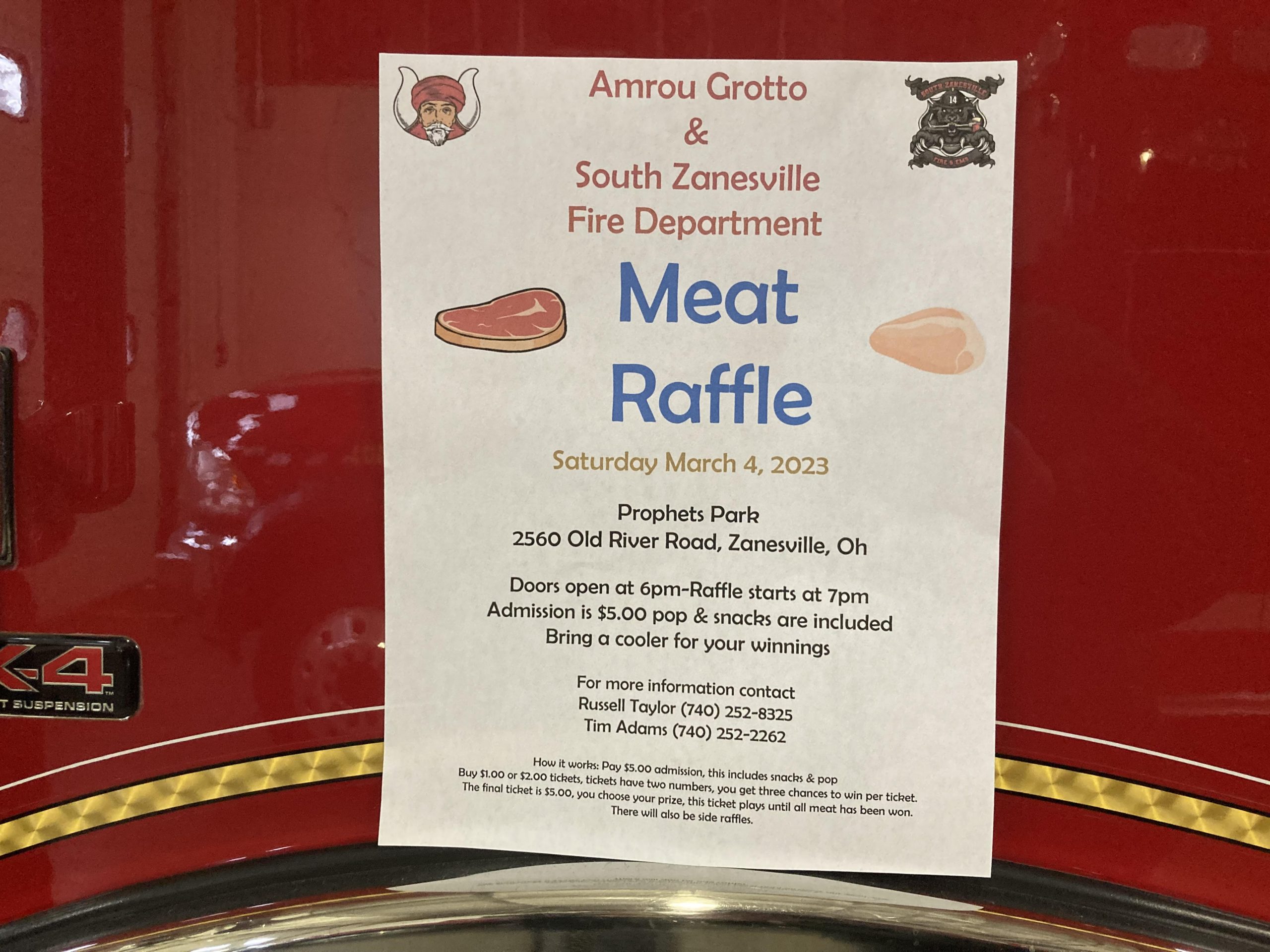 South Zanesville Fire Department and Amrou Grotto: Meat Raffle - WHIZ - Fox 5 / Marquee Broadcasting